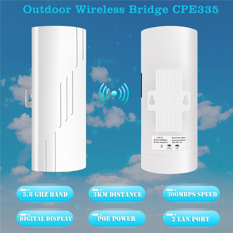 5.8G Outdoor Wireless Bridge Point to Point Access PTP/PTMP CPE355 ...